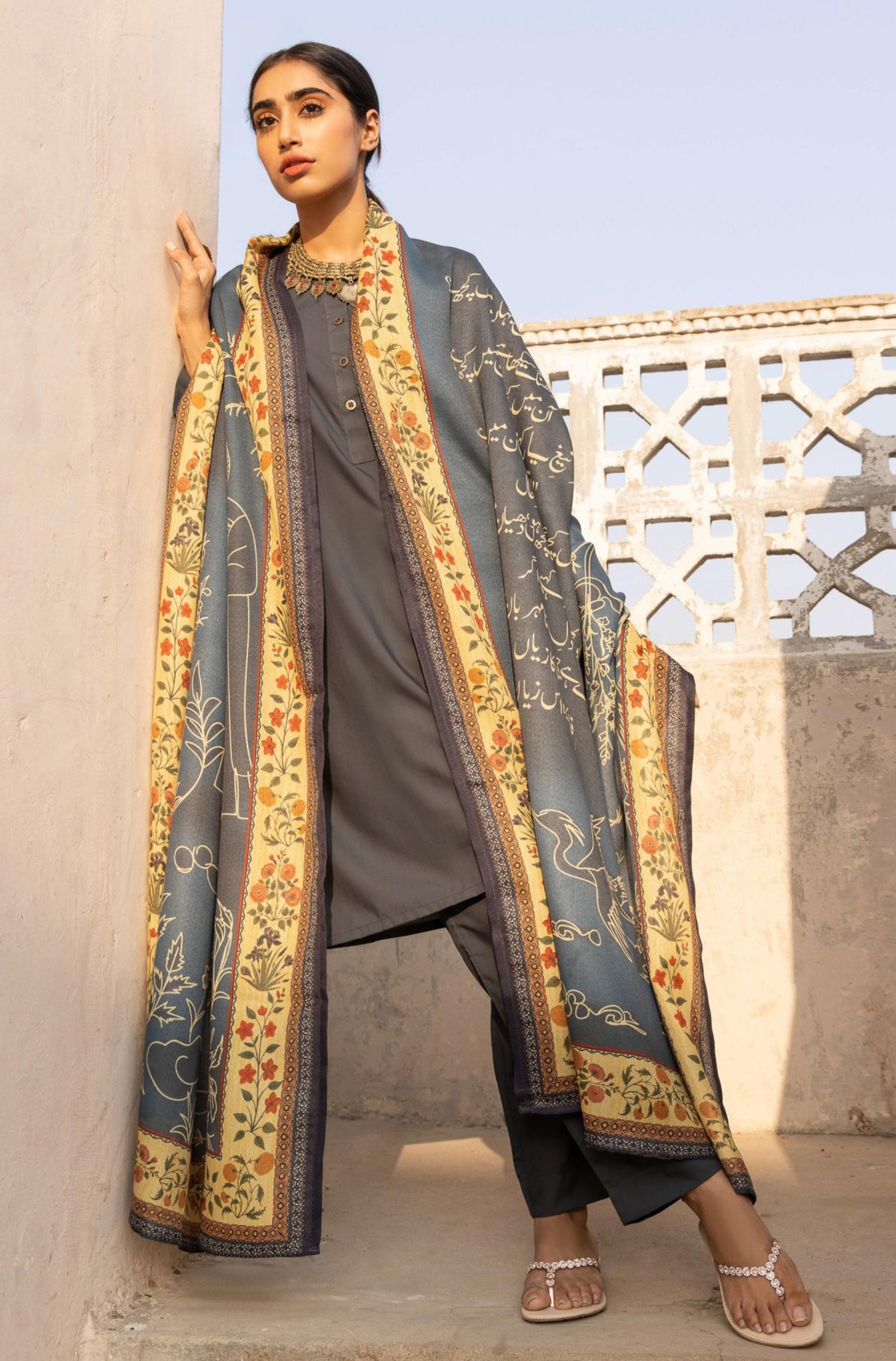 Gumaan Odhni - Shaded Peacock Blue – UY Collection